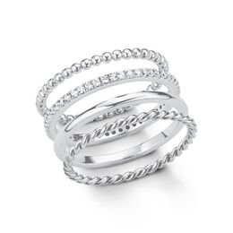 s.Oliver s.Oliver Ring-Set &raquo;2015038&laquo; mit Zirkonia (synth.) silber 16, Silber 925 (Sterlingsilber), 6mm