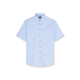 OLYMP Herren OLYMP Kurzarmhemd &raquo;Luxor&laquo; Businesshemd, modern fit, New-Kentkragen blau 45, N-Gr