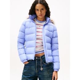 Tommy Jeans Damen Steppjacke &raquo;TJW BASIC HOODED DOWN JACKET EXT&laquo; mit Kapuze mit Logostickerei blau XS (34)