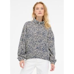 Ragwear Damen Sweatshirt &raquo;IZZAR PRINT&laquo;, Stehkragen mit Rei&szlig;verschluss im Troyer-Stil schwarz XL (42)