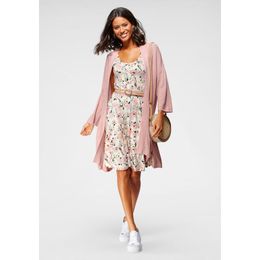Laura Scott Damen Sommerkleid figurbetonte Passform, femininer Stil, aus Viskosemischung rosa 38, N-Gr