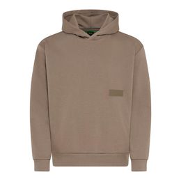 BOSS Green Herren BOSS Green Kapuzensweatshirt, Rippb&uuml;ndchen, Relaxed Fit, Baumwollmischung braun XL