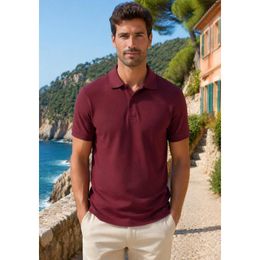 MAN'S WORLD Man's World Herren Poloshirt Kurzarm, lockere Passform, unifarben rot 44/46 (S)