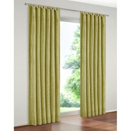 WIRTH Vorhang &raquo;Trondheim 328 g/m&sup2;&laquo; Schlaufen 1 Stk. tlg. gr&uuml;n Chenille, Polyacryl 160cm, Schlaufen, 172cm