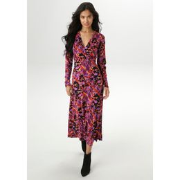 Aniston Selected Damen Aniston SELECTED Maxikleid mit V-Ausschnitt in Wickeloptik und Unterbrustnaht schwarz 36, N-Gr