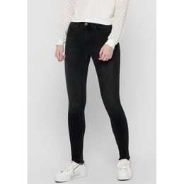 Only Damen Only Ankle-Jeans &raquo;ONLBLUSH MID SK ANK RW REA1099 NOOS&laquo; mit fransigen S&auml;umen schwarz XS (34), L&auml;nge 32