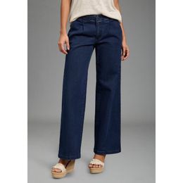 Arizona Damen Weite Jeans weite Beinweite, normale Leibh&ouml;he, bequeme Passform blau 34, N-Gr