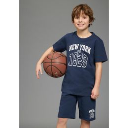 H.I.S. H.I.S Jungen Shirt & Hose &raquo;2tlg Set: T-Shirt+Sweatbermudas&laquo; Set, 2, 2 tlg. verschiedene Gr&ouml;&szlig;en, bedrucktes Design, aus Baumwollmischung blau 152/158