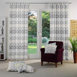 WIRTH Vorhang &raquo;Zirbello&laquo; Schlaufen 1 Stk. tlg. grau Jacquard, Baumwolle, Polyester 145cm, Schlaufen, 132cm