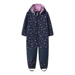 name it M&auml;dchen Regenoverall &raquo;NMFMALTA05 SUIT AOP FO&laquo; Materialmix, wasserdicht, winddicht blau 80, N-Gr