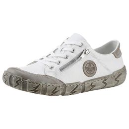 Rieker Damen Sneaker mit Zierrei&szlig;verschluss, Freizeitschuh, Halbschuh, Schn&uuml;rschuh wei&szlig; 37