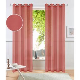 OTTO home Gardine &raquo;XANA&laquo; &Ouml;sen 1 Stk. tlg. Bestseller, einfarbig, 1 bzw. 2er Set, pflegeleicht, Bestseller! orange Voile, Polyester 145cm, &Ouml;sen, 145cm