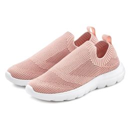 Lascana Damen Lascana Sneaker &raquo;Slip-On-Sneaker,&laquo; Slipper, Halbschuh ultraleicht und zum Reinschl&uuml;pfen VEGAN rosa 38