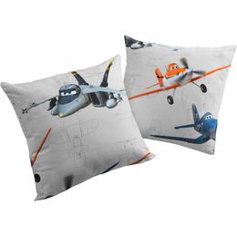 WIRTH Dekokissen &raquo;Planes Echo&laquo; Disney, Kissenh&uuml;lle ohne F&uuml;llung, 2 St&uuml;ck grau Polyester B/L: 40cm x 40cm, 2 Stk.