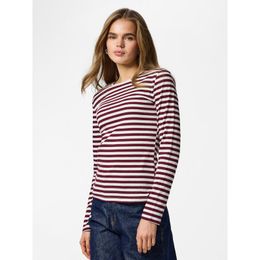 Pieces Damen Pieces Langarmshirt &raquo;PCRUKA LS TOP NOOS BC&laquo; Baumwollmischung, slim fit rot XL