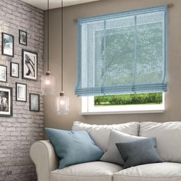Neutex for you! Raffrollo &raquo;Libre-ECO&laquo; mit Stangendurchzug freih&auml;ngend blau Jacquard, Obermaterial: 100% Polyester 140cm, Stangendurchzug, 60cm