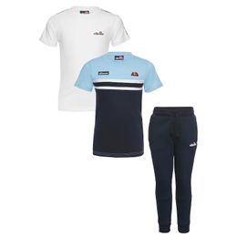 Ellesse M&auml;dchen Shirt & Hose Set, 3 Stk. 3-teiliges Set, unifarben mit Farbeinsatz, aus Baumwolle, pflegeleicht blau 92