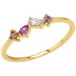 Amor Damen Fingerring &raquo;2037230/-31/-32/-33/-34&laquo; mit Zirkonia (synth.) lila 56, Silber 925 (Sterlingsilber), 1,1mm