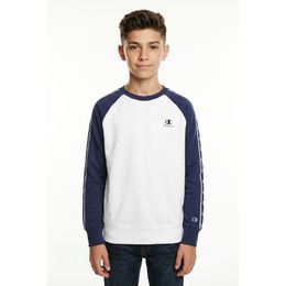 Champion Jungen Sweatshirt &raquo;Sports-inspired Terry Hoodie with Tape detailing&laquo;, f&uuml;r Kinder geeignet, aus Baumwolle und Polyester wei&szlig; M (140/146)