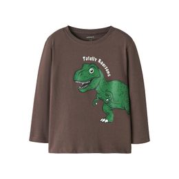 name it Jungen Langarmshirt &raquo;NMMNEDIN LS NREG TOP BOX PB&laquo; Baumwolle, regular fit braun 110