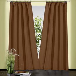 Weckbrodt-Gardinen Vorhang &raquo;Sento&laquo; Kr&auml;uselband 1 Stk. tlg. Baumwolle, blickdicht, matte Struktur, unifarben, Gardine, Store braun Baumwolle, Polyester 180cm, Kr&auml;uselband