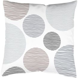 Vision S Dekokissen &raquo;BORDEN&laquo; Kissenh&uuml;lle ohne F&uuml;llung. 1 St&uuml;ck grau Polyester B/L: 40cm x 40cm, 1 Stk.