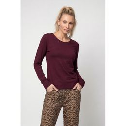 monari Damen Langarmshirt &raquo;Shirt Basic Schmuck&laquo; Regular fit mit Rundhalsausschnitt lila 46