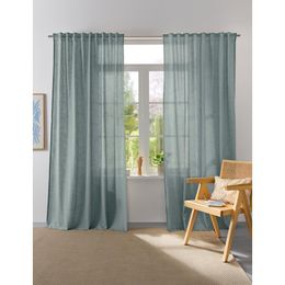OTTO home Vorhang &raquo;Linsdorf&laquo; Multifunktionsband 1 Stk. tlg. Leinenstruktur, halbtransparent gr&uuml;n Polyester 160cm, Multifunktionsband, 140cm