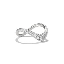Thomas Sabo Damen Thomas Sabo Fingerring &raquo;Fluid Elegance Ring Pav&eacute;&laquo; mit Zirkonia (synth.) silber 54, Silber 925 (recycelt)