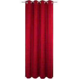WIRTH Vorhang &raquo;Westport&laquo; &Ouml;sen 1 Stk. tlg. rot Jacquard, Polyester 145cm, &Ouml;sen, 132cm