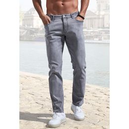 John Devin Herren 5-Pocket-Jeans &raquo;Straight-fit Jeans&laquo; aus elastischer Denim-Qualit&auml;t, in 3 L&auml;ngen: 30 & 32 & 34 grau 32, L&auml;nge 34