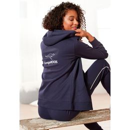 Kangaroos Damen Kangaroos Sweatjacke mit gro&szlig;em Logodruck auf dem R&uuml;cken, Loungewear blau 52/54