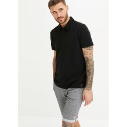 bonprix Herren bonprix Poloshirt Basic-Form, Baumwollmischung, Kragen schwarz 44/46 (S)