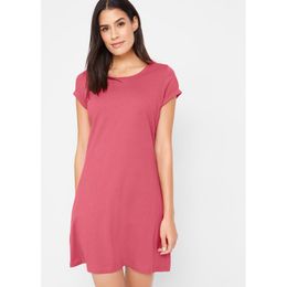 bonprix Damen bonprix Shirtkleid f&uuml;r warme Tage, aus reiner Baumwolle, taillierte Passform pink 36/38 (S), N-Gr