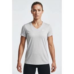 Under Armour Damen Trainingsshirt &raquo;TECH SSV- TWIST&laquo; mit V-Ausschnitt, Kurzarm-Design, schnell trocknend, atmungsaktiv grau XS