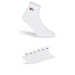 Fila Damen Kurzsocken &raquo;UNISEX QUARTER PLAIN SOCKS&laquo; 6 Paar, mit Logo-Schriftzug wei&szlig; 43-46