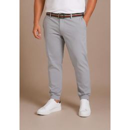 Man's World Plus Herren Chinohose &raquo;inklusive G&uuml;rtel&laquo; gerade Beinform, Regular Fit, mit krempelbarem Beinabschluss grau 64, U + N + S Gr
