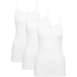 Triumph Damen Unterhemd &raquo;Katia&laquo; 3er-Pack, Baumwolle, atmungsaktiv, ohne st&ouml;rende Seitenn&auml;hte, schmale Tr&auml;ger wei&szlig; 40, N-Gr
