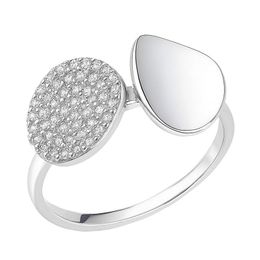 Firetti Damen Fingerring &raquo;Schmuck Geschenk Silber 925 Damenring Ring Pl&auml;ttchen&laquo; mit Zirkonia (synth.) silber 58, Silber 925 (Sterlingsilber), 1,8mm