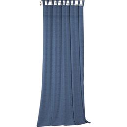 WIRTH Vorhang &raquo;Wiessee&laquo; Schlaufen 1 Stk. tlg. blau Jacquard, Baumwolle, Leinen, Modal 125cm, Schlaufen, 75cm