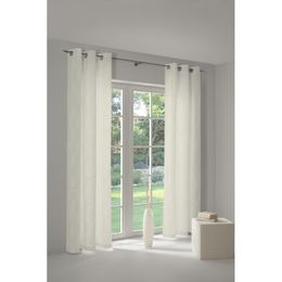 WIRTH Vorhang &raquo;RICCIA&laquo; &Ouml;sen 1 Stk. tlg. beige Jacquard, Obermaterial: 75% Polyester, 25% Baumwolle 150cm, &Ouml;sen, 132cm