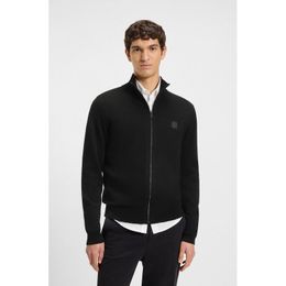 BOSS Orange Herren BOSS Orange Strickjacke &raquo;Kanozip Full Zip Cardigan&laquo; mit Rei&szlig;verschluss schwarz XXL