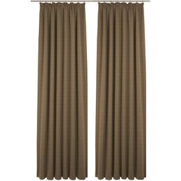 WIRTH Vorhang &raquo;Fiona&laquo; Kr&auml;uselband 2 Stk. tlg. braun Chenille, Polyacryl, Polyester 125cm, Kr&auml;uselband, 65cm