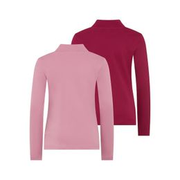 H.I.S. H.I.S M&auml;dchen Langarmshirt &raquo;2er Packung Shirts in Interlockware, kurze Form&laquo; Packung, 2, mit Langarm, mit Rollkragen und Rundhalsausschnitt, unifarben