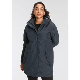 Polarino Damen 3-in-1-Funktionsparka mit Kapuze atmungsaktiv, winddicht, wasserdicht, mit 2-Wege-Rei&szlig;verschluss blau 50