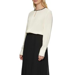 s.Oliver BLACK LABEL Damen s.Oliver BLACK LABEL Langarmbluse mit dekorativer Applikation am Ausschnitt beige 34