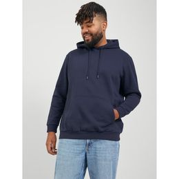 Jack & Jones PlusSize Jack & Jones Plussize Herren Jack & Jones PlusSize Kapuzensweatshirt &raquo;JJEBRADLEY SWEAT HOOD NOOS PLS&laquo;, mit Rippb&uuml;ndchen blau 5XL