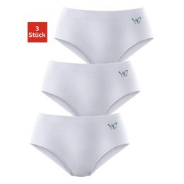 Petite Fleur By Lascana Damen petite fleur by Lascana Formslip 3er-Pack, shape wear, unifarben, mit Schmetterlingsdruck, Baumwollmischung wei&szlig; 44/46