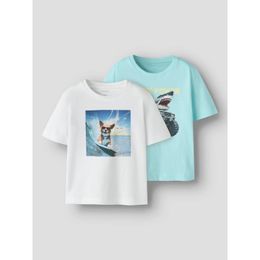 name it Jungen T-Shirt &raquo;NMMVOTO 2P SS NREG TOP&laquo; Packung, 2 Baumwolle, regular fit bunt 104