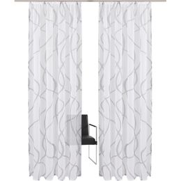 OTTO home Gardine &raquo;Bene&laquo; Kr&auml;uselband 1 Stk. tlg. Transparent, gemustert, glatt, verschiedene Gr&ouml;&szlig;en grau Polyester, Polyester 175cm, Kr&auml;uselband, 